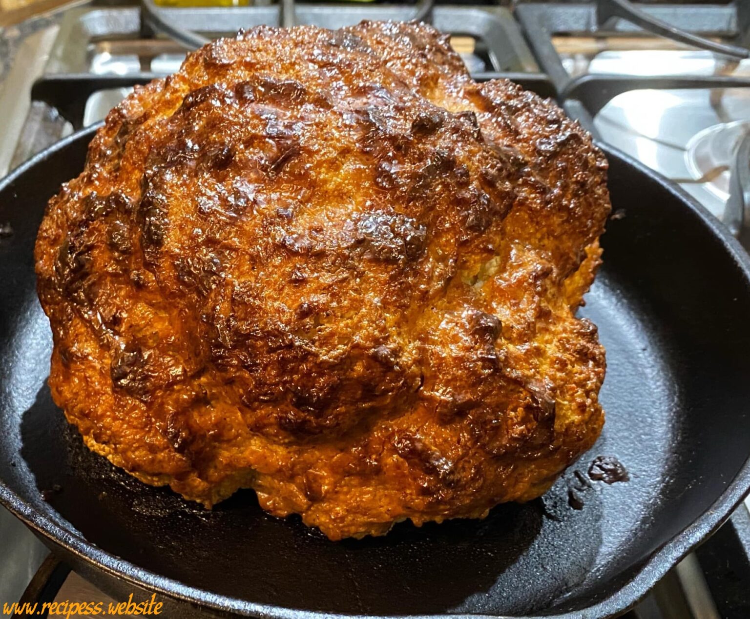 A Very Tasty Slow Cooker Whole Roasted Cauliflower With Butter Sauce