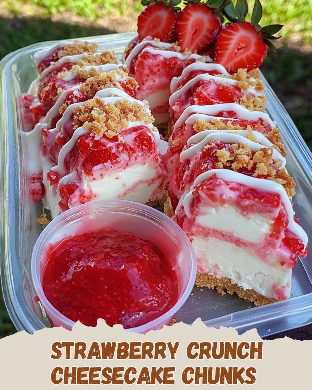 Strawberry Crunch Cheesecake Chunks — Bite-Sized Bliss! - Recipes Website